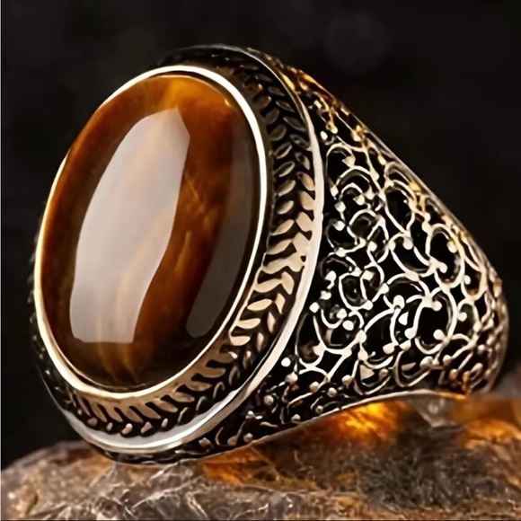 Accessories | New Turkish Ottoman Style Copper Ring With Large Brown ...